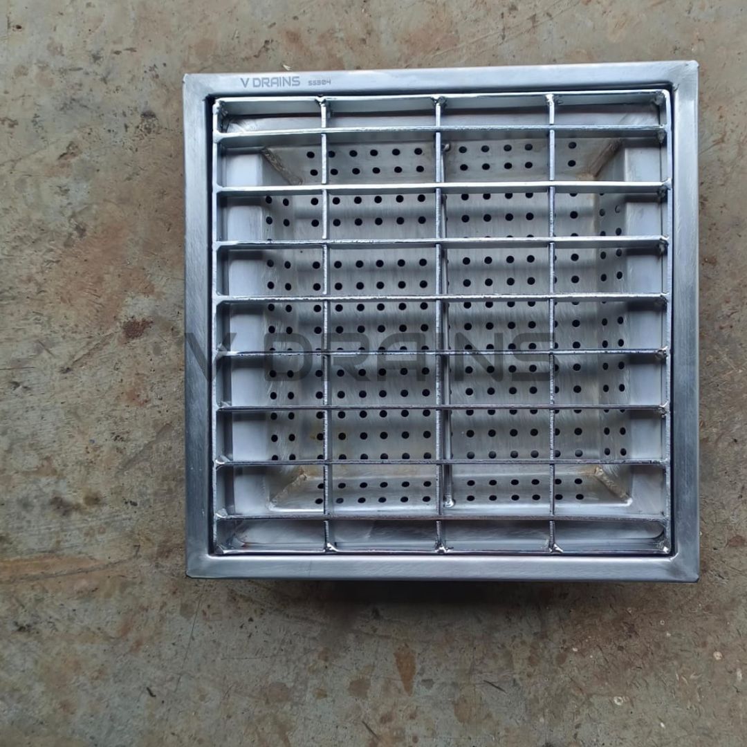 Square Commercial SS Kitchen Drain Trap – V DRAINS